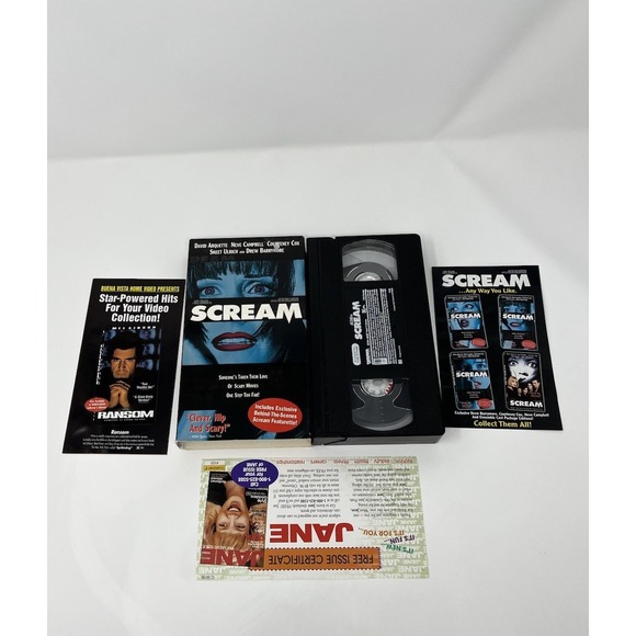 Media | Scream Neve Campbell Blue Cover Vhs Complete With Inserts ...